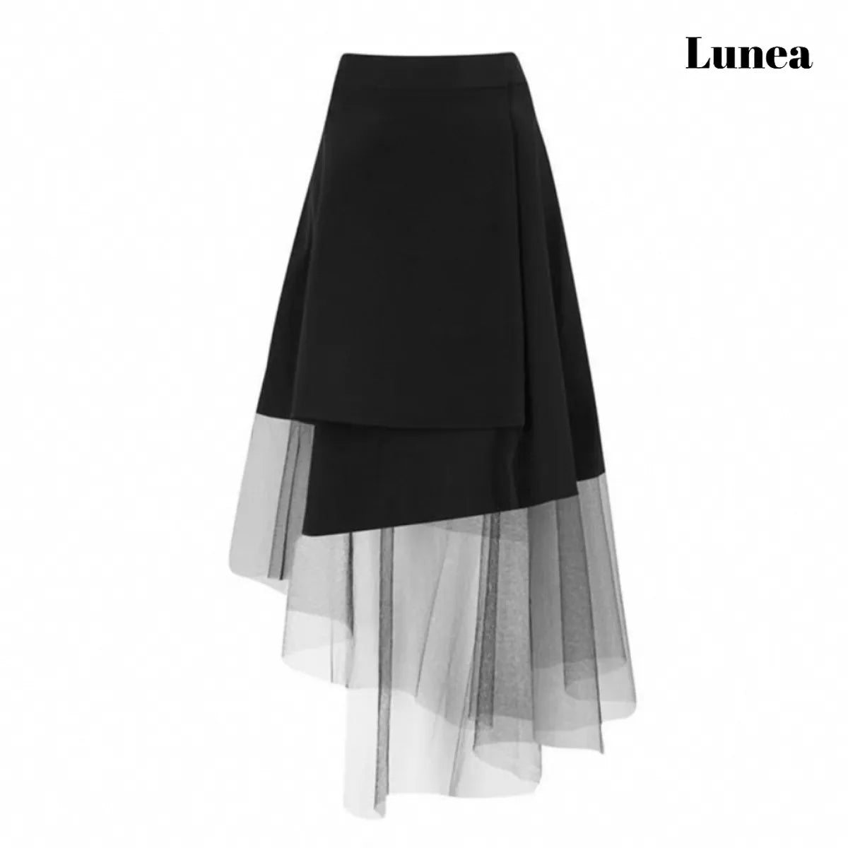 アシンメトリーチュールレイヤードスカート – Lunea